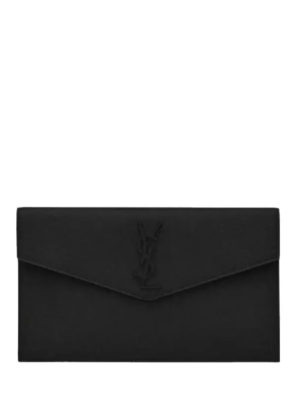 Saint Laurent Logo Plaque Pouch - Black