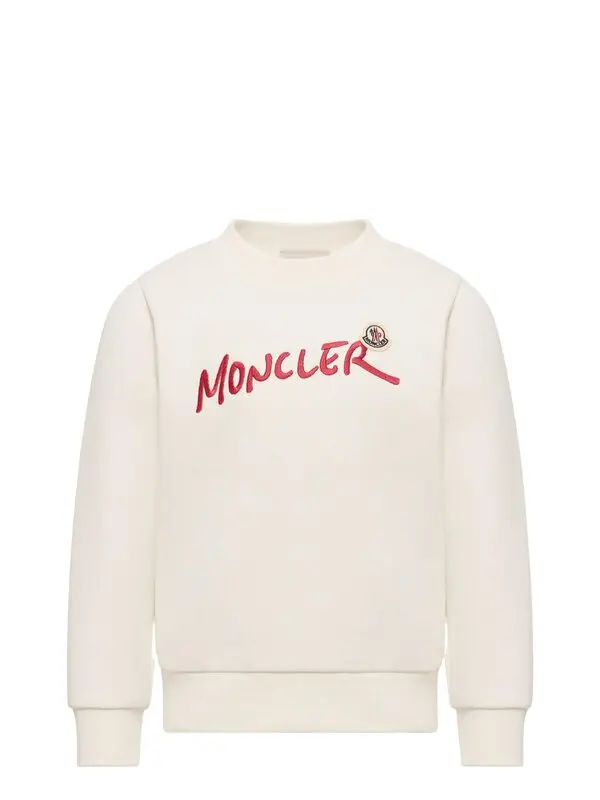 Moncler Embroidered Logo Cotton Sweatshirt - White