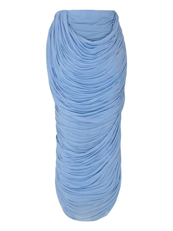 Magda Butrym Ruched Midi Skirt - Blue