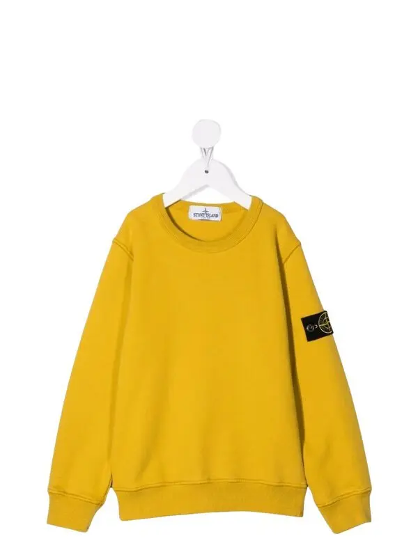 Stone Island Logo-patch Sleeve Sweatshirt - Mustard-colored
