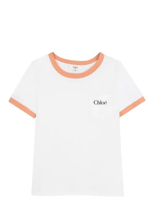 Chloé Short Sleeve T-shirt With Pocket Detail - White
