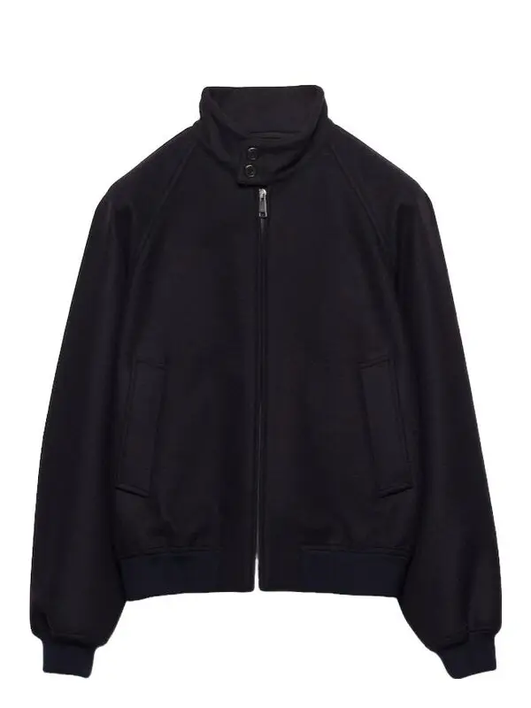 Prada Zip-up Jacket With High Collar - Blue