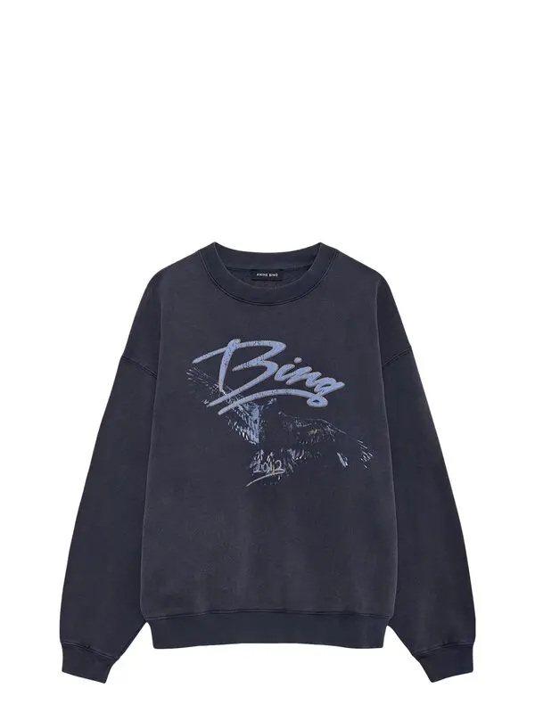 ANINE BING Spencer Eagle Printed Sweatshirt - Black