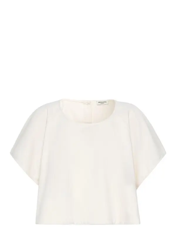 Max Mara Cropped Cotton Blouse - Ecru