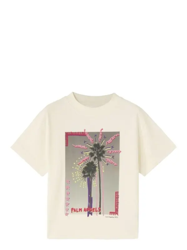 Palm Angels Los Angeles 2011" Photograph Print Cotton T-shirt - White