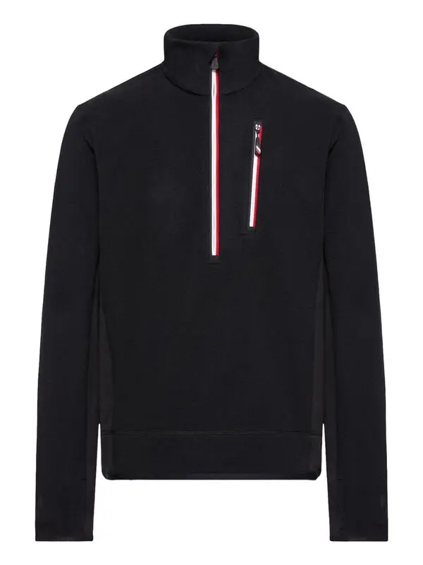 Moncler Half-zip High Neck Fleece With Zippered Pocket - Black