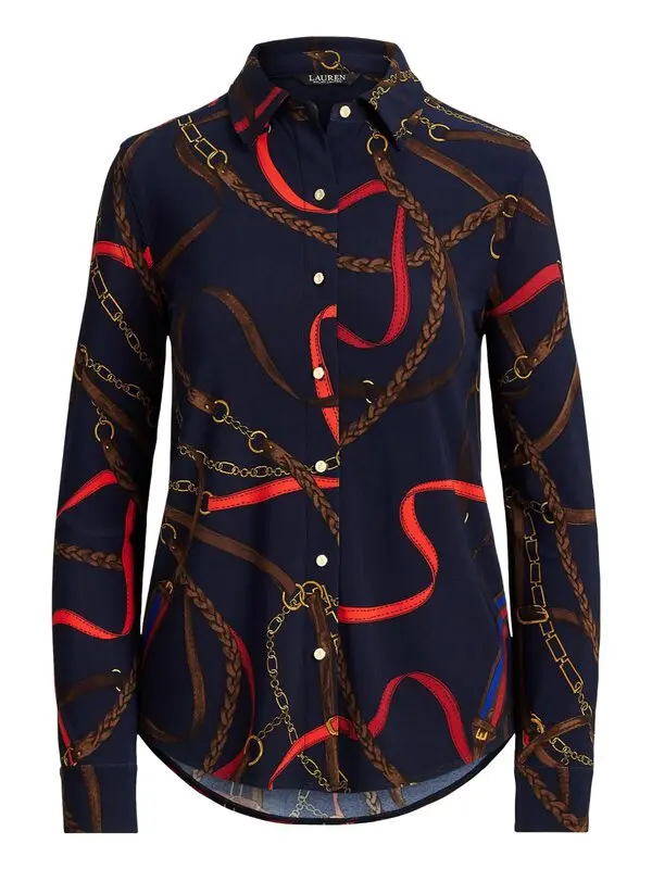 Ralph Lauren Printed Long Sleeve Shirt - Black