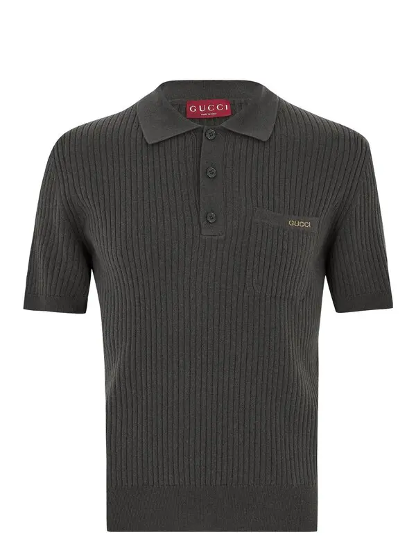 Gucci Polo Knitted Top - Black