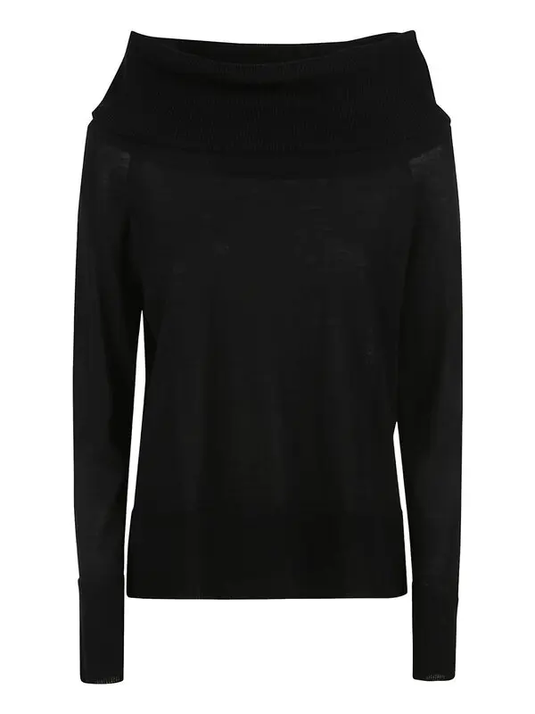Max Mara Wool Off-the-shoulder Sweater - Black