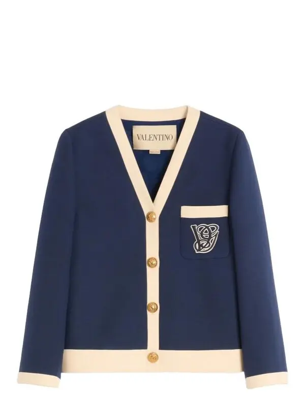 Valentino Garavani V-neck Button-up Blazer - Blue
