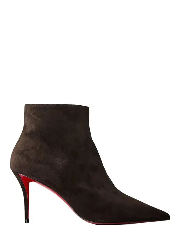 CHRISTIAN LOUBOUTIN Suede Ankle Boots With Stiletto Heel - Black