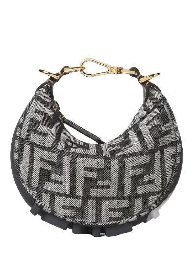 Fendi Nano Graphy Ff Jacquard Hobo Bag - Dark Blue