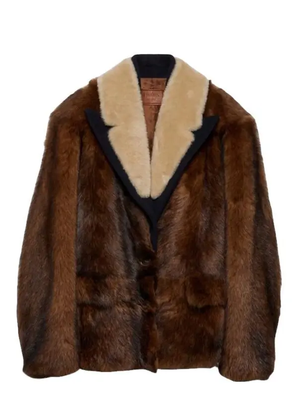 Prada Shearling Coat - Cognac