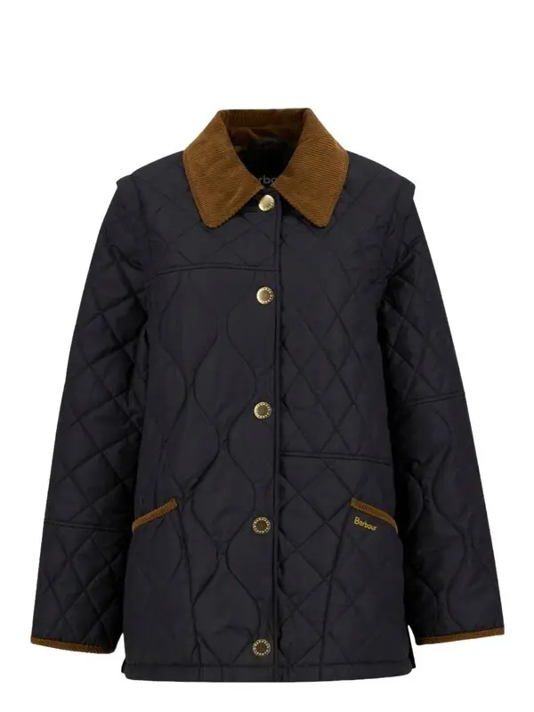 Barbour Quilted Long Sleeve Jacket With Detachable Sleeves - Black