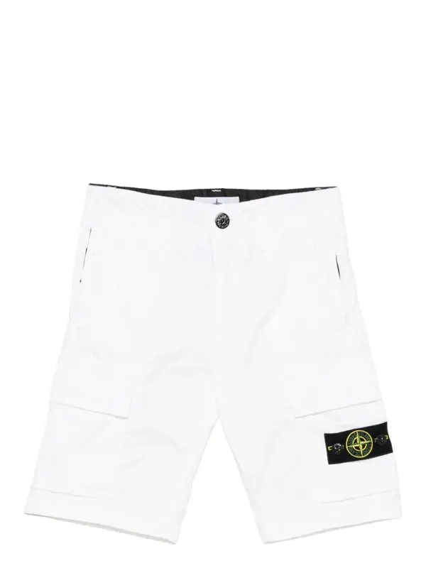Stone Island Stretch-cotton Cargo Shorts - White