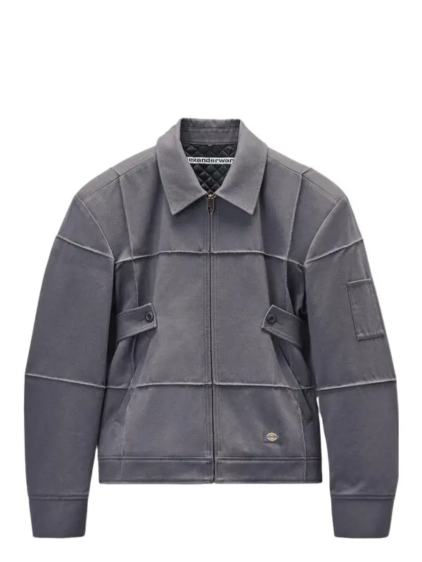 Alexander Wang Cotton-blend Drill Jacket With Belt - Grey