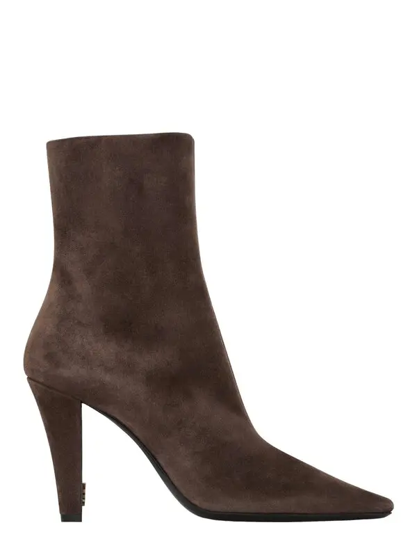 Saint Laurent Pointed Ankle Boots - Bear Brown