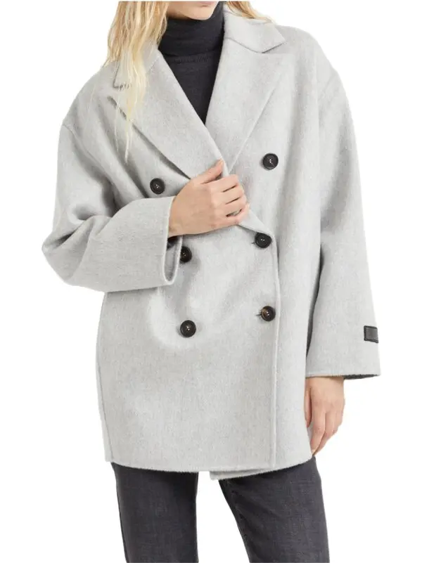 Brunello Cucinelli Cashmere Double-breasted Coat - Grey