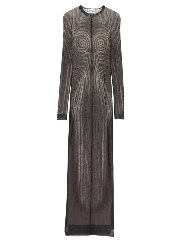 JEAN PAUL GAULTIER Long Sleeve Spiral Dress - Black
