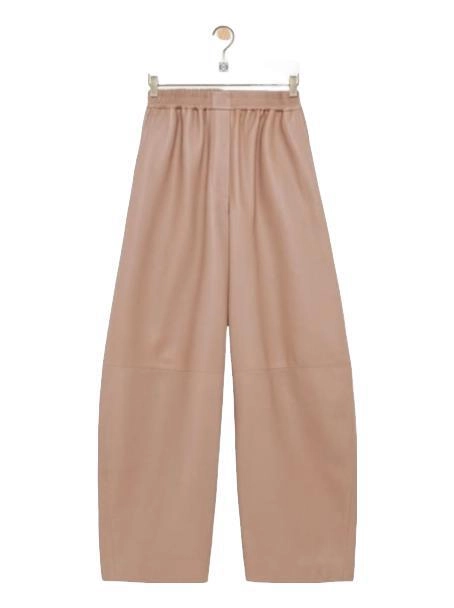 Loewe Barrel Trousers In Nappa Lambskin - Light Brown