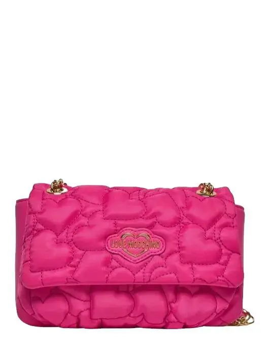 Moschino Puffy Heart Chain Shoulder Bag - Pink