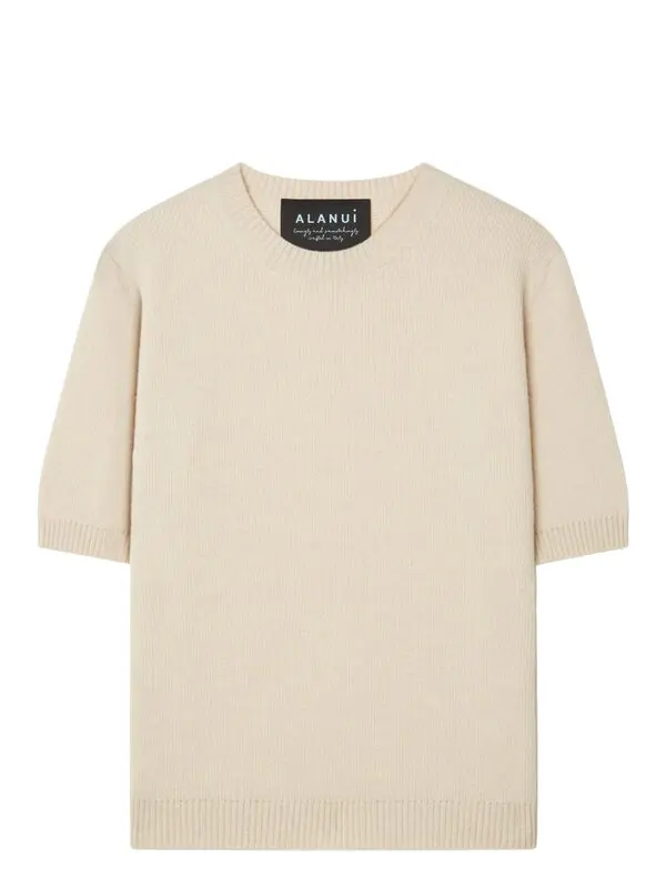Alanui Ribbed Round Neck T-shirt - Nude
