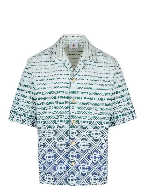 Casablanca Monogram Gradient Short-sleeved Shirt - Blue