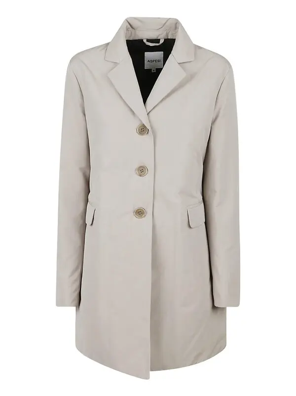 Aspesi Single-breasted Coat - White