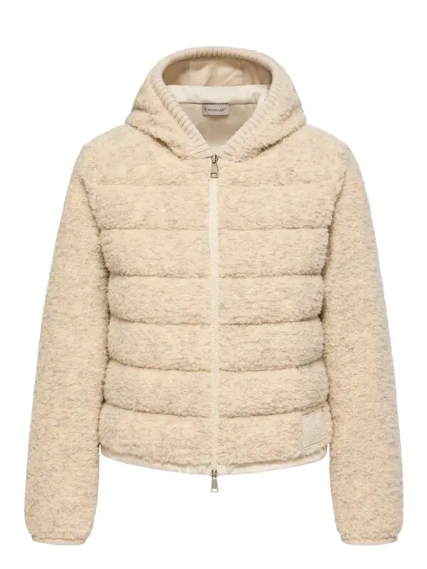 Moncler Teddy Padded Zip-up Hoodie - White
