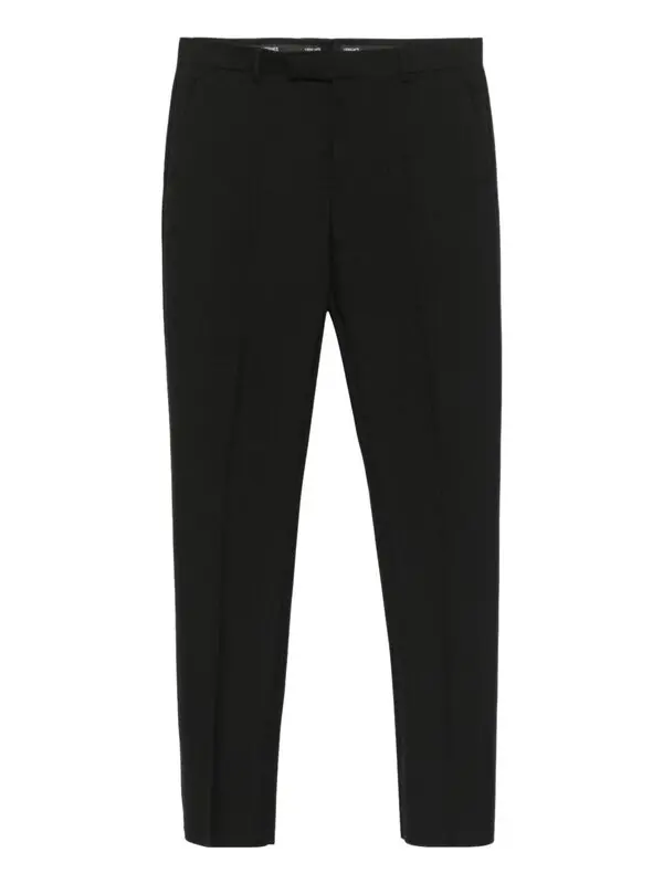 Versace Logo-patch Tailored Trousers - Black