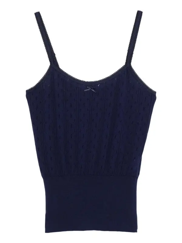 J.W.ANDERSON Pointelle-knit Camisole Top - Navy Blue