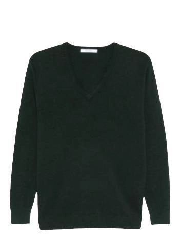 Max Mara Long-sleeved V-neck Sweater - Black