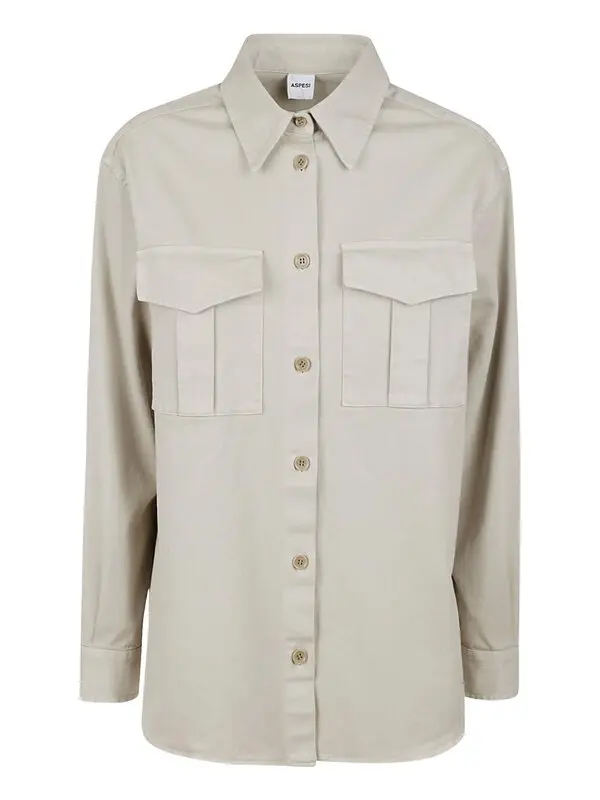 Aspesi Curved Hem Shirt - White