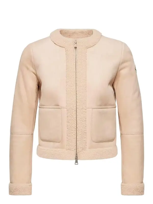 Moncler Shearling Down Jacket - Beige