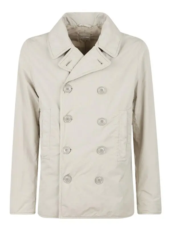 Aspesi Double-breasted Straight-hem Jacket - Beige