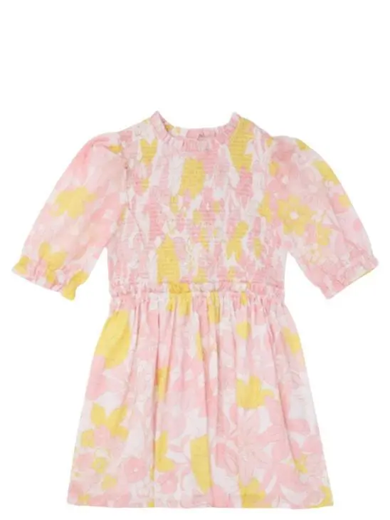 Zimmermann Bubble Sleeve Floral Print Dress - Pink