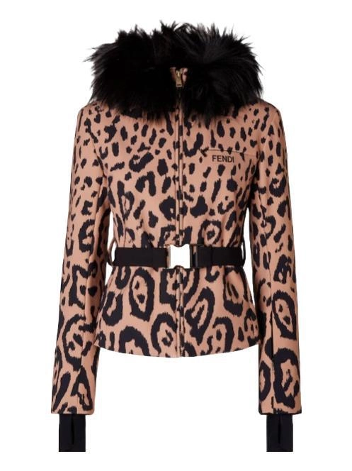 Fendi Technical Fabric Down Ski Jacket With Fur Trim - Multi-color