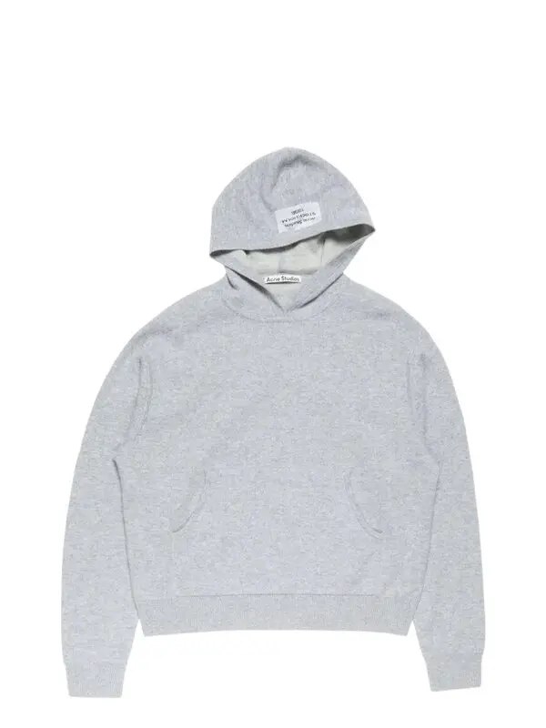 Acne Studios Knitted Long-sleeve Hoodie With Logo Detail - Cool Grey