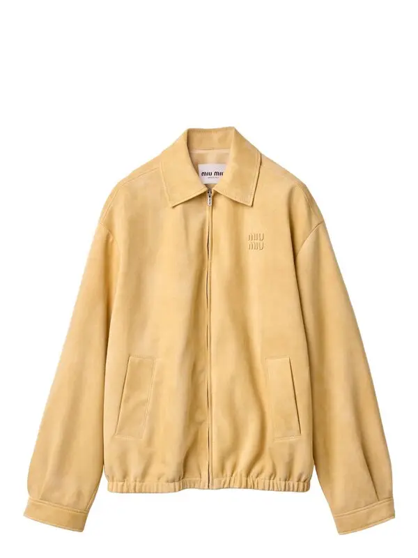 Miu Miu Waxed Suede Blouson Jacket - No