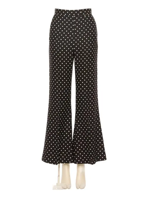 Valentino Garavani Polka Dot Printed Flared Pants - Black/birch