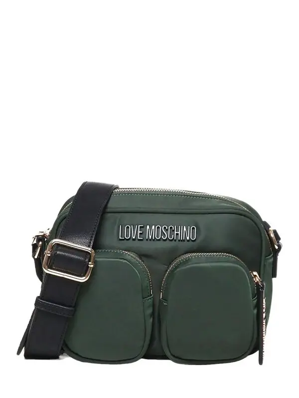 Moschino Logo Lettering Zipped Crossbody Bag - Green