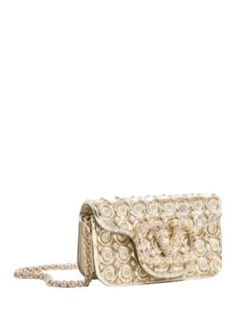 Valentino Garavani Small Locò Shoulder Bag - Nude