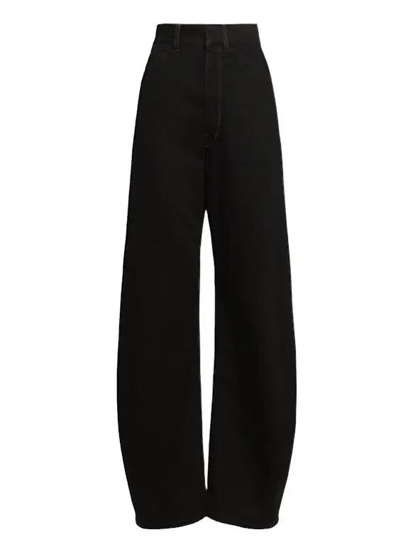 LEMAIRE High-waisted Curved Denim Jeans - Black