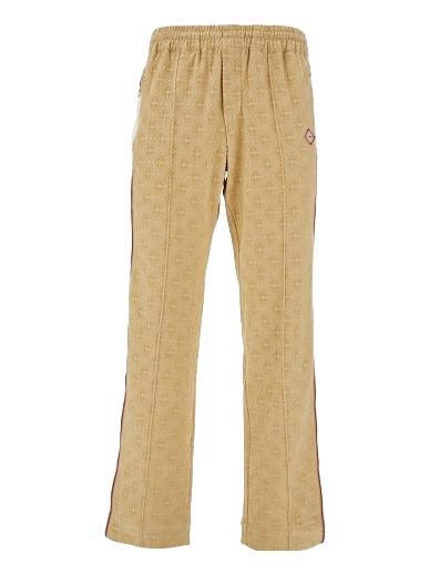 Casablanca Monogram-jacquard Velour Track Pants - Nude