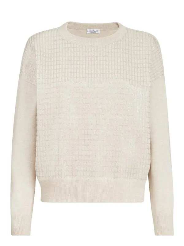 Brunello Cucinelli Textured Knit Sweater - Beige