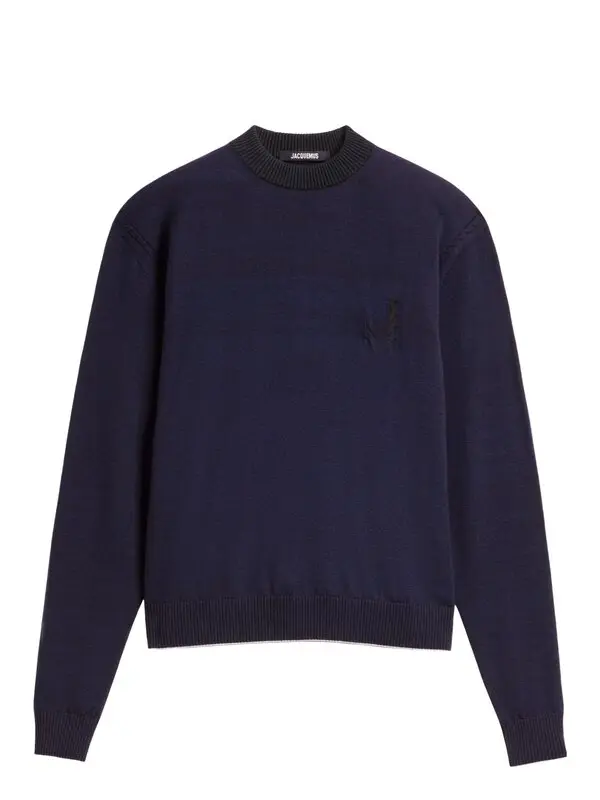 Jacquemus The Tricot Knit Jumper - Navy Blue