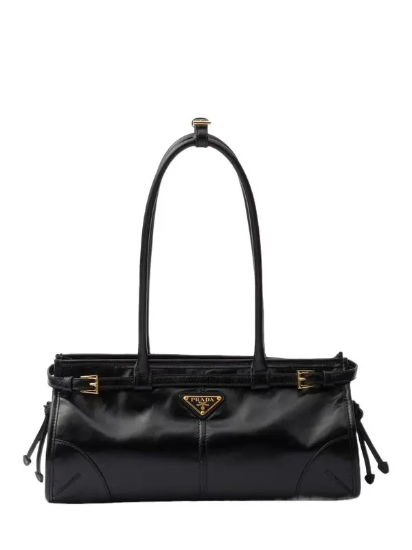 Prada Bonnie Medium Leather Handbag - Black