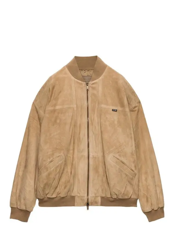 Prada Suede Bomber Jacket - Nude