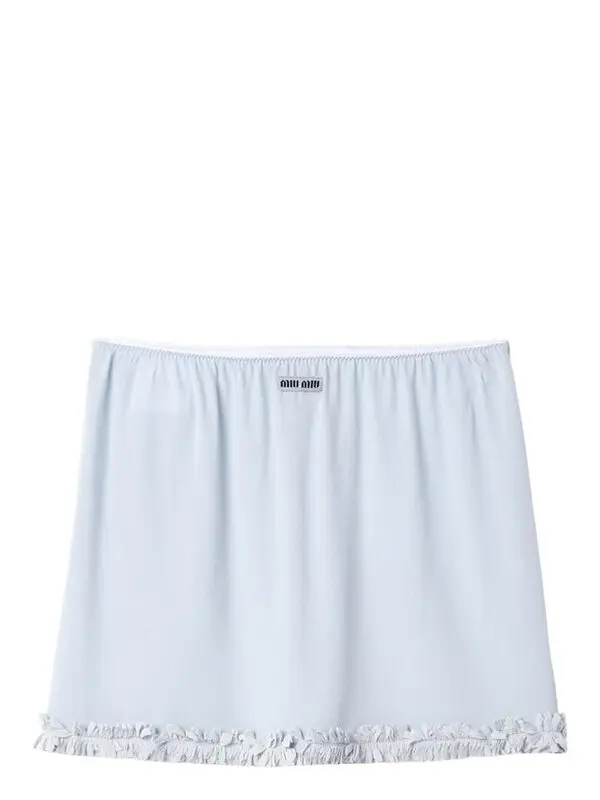 Miu Miu Flared Ruffle Trim Skirt - Interstellar Blue
