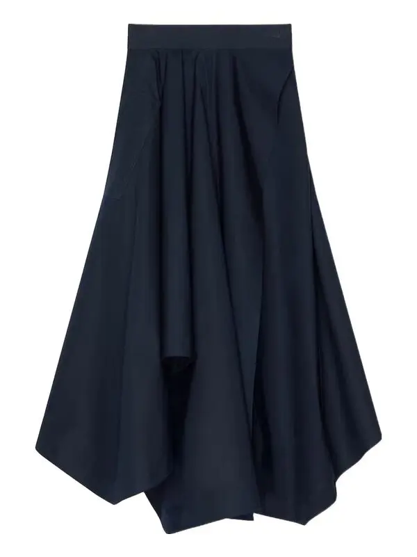 Givenchy Asymmetrical Long Poplin Skirt - Black
